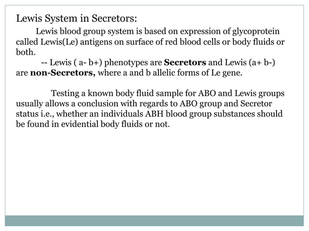 Secretors | PPTX | Blood Disorders | Diseases and Conditions