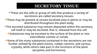 secretory tissues Types and classification | PPTX