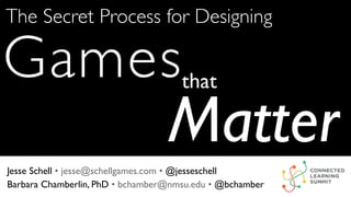 The Secret Process for Creating Games that Matter | PPT