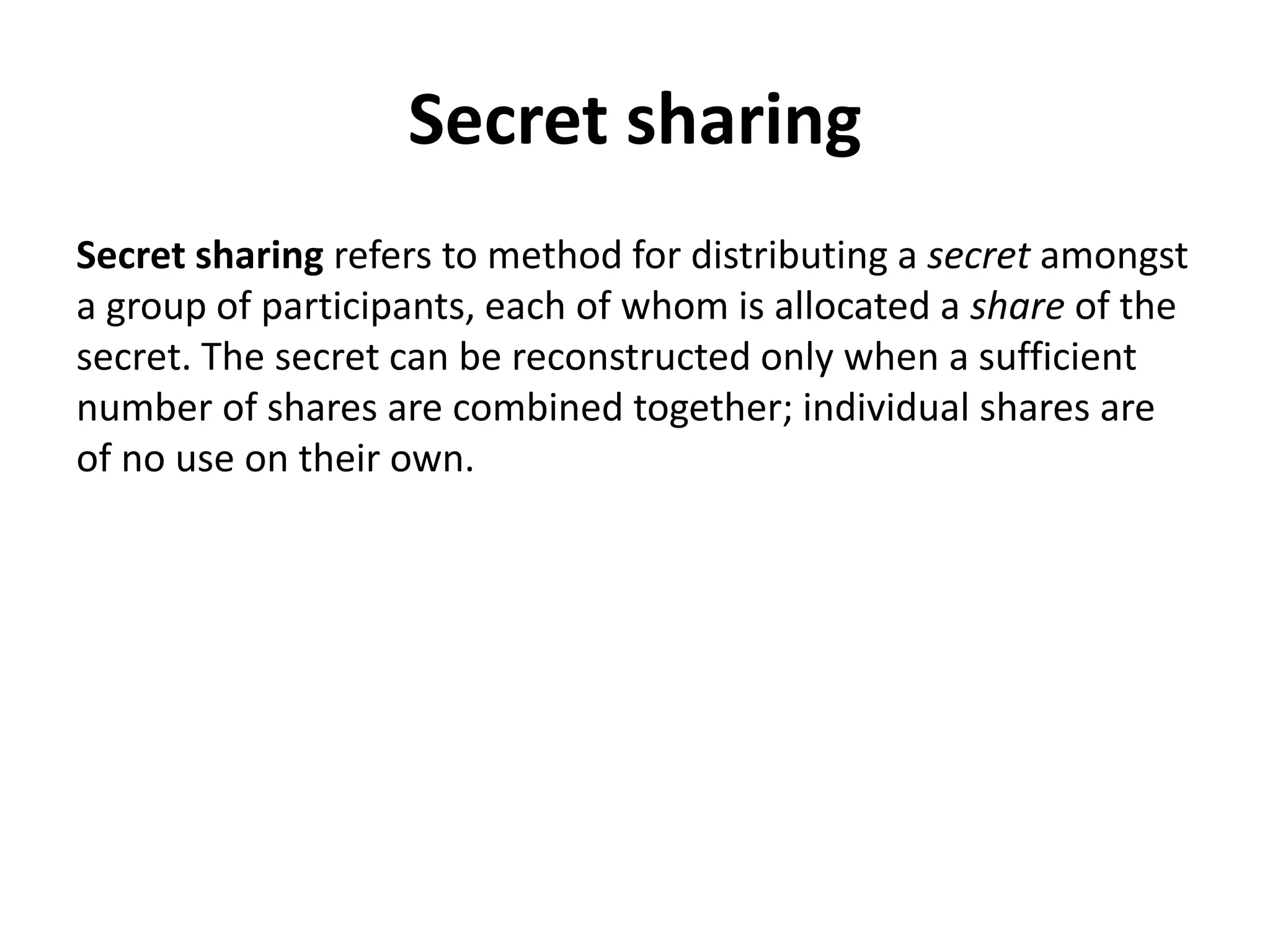 Secret Sharing Cs416 | PDF