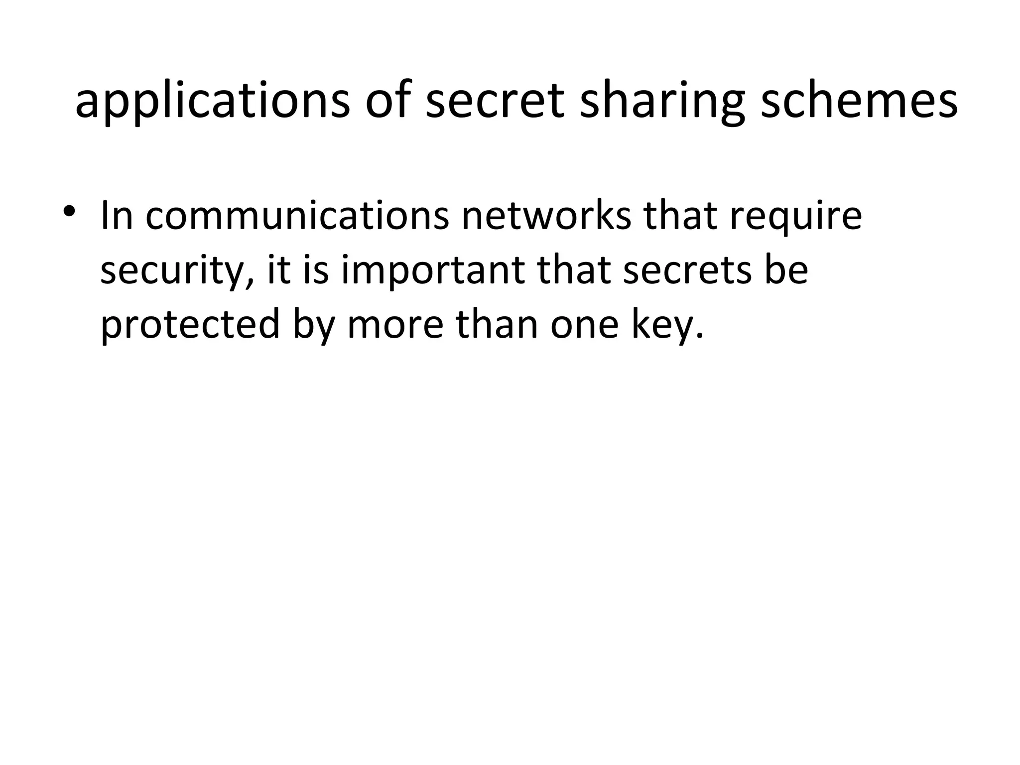 Secret sharing schemes | PPT