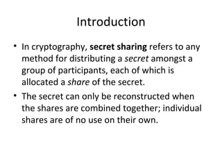 Secret sharing schemes | PPT
