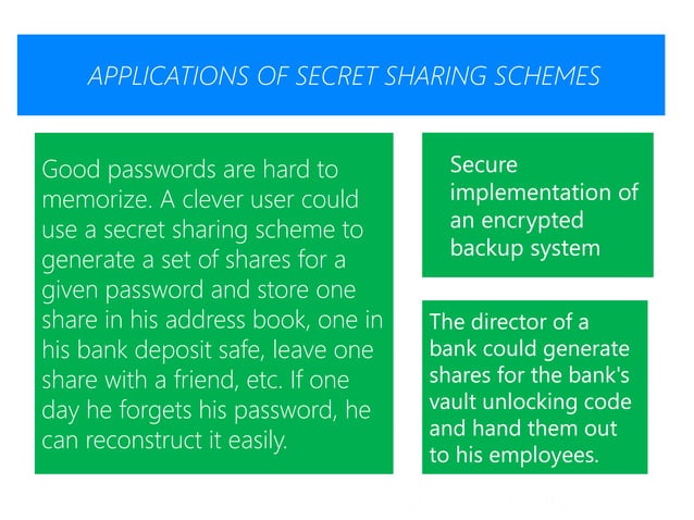 Secret Sharing Schemes B.Tech Major Project | PPT