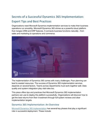 5 Critical Steps for Dynamics 365 Success | PDF