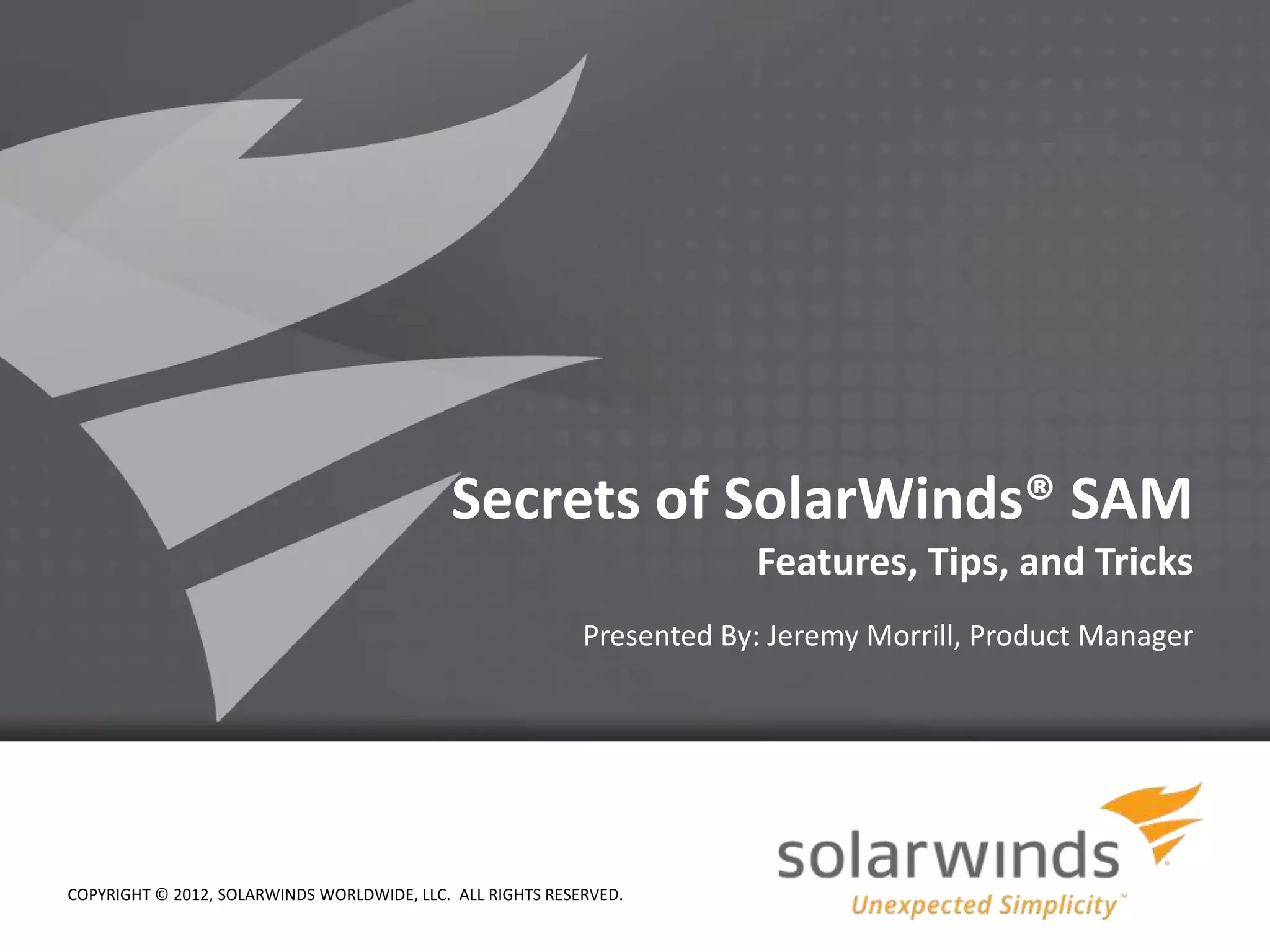 Secrets of SolarWinds SAM | PPTX