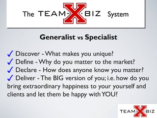 Secrets of Specialism | PPT