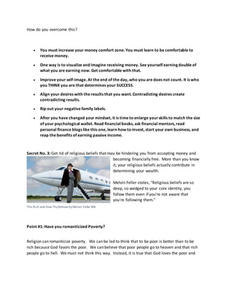 Secrets of the truly rich and how they believe by melvin feller ma | DOCX