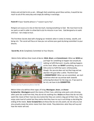 Secrets of the truly rich and how they believe by melvin feller ma | DOCX