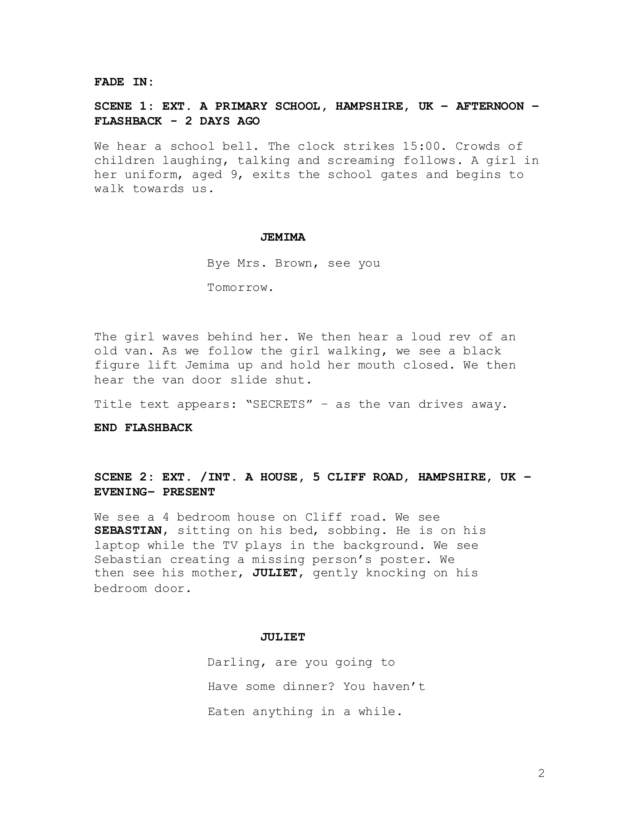 Secrets script draft 2 | PDF