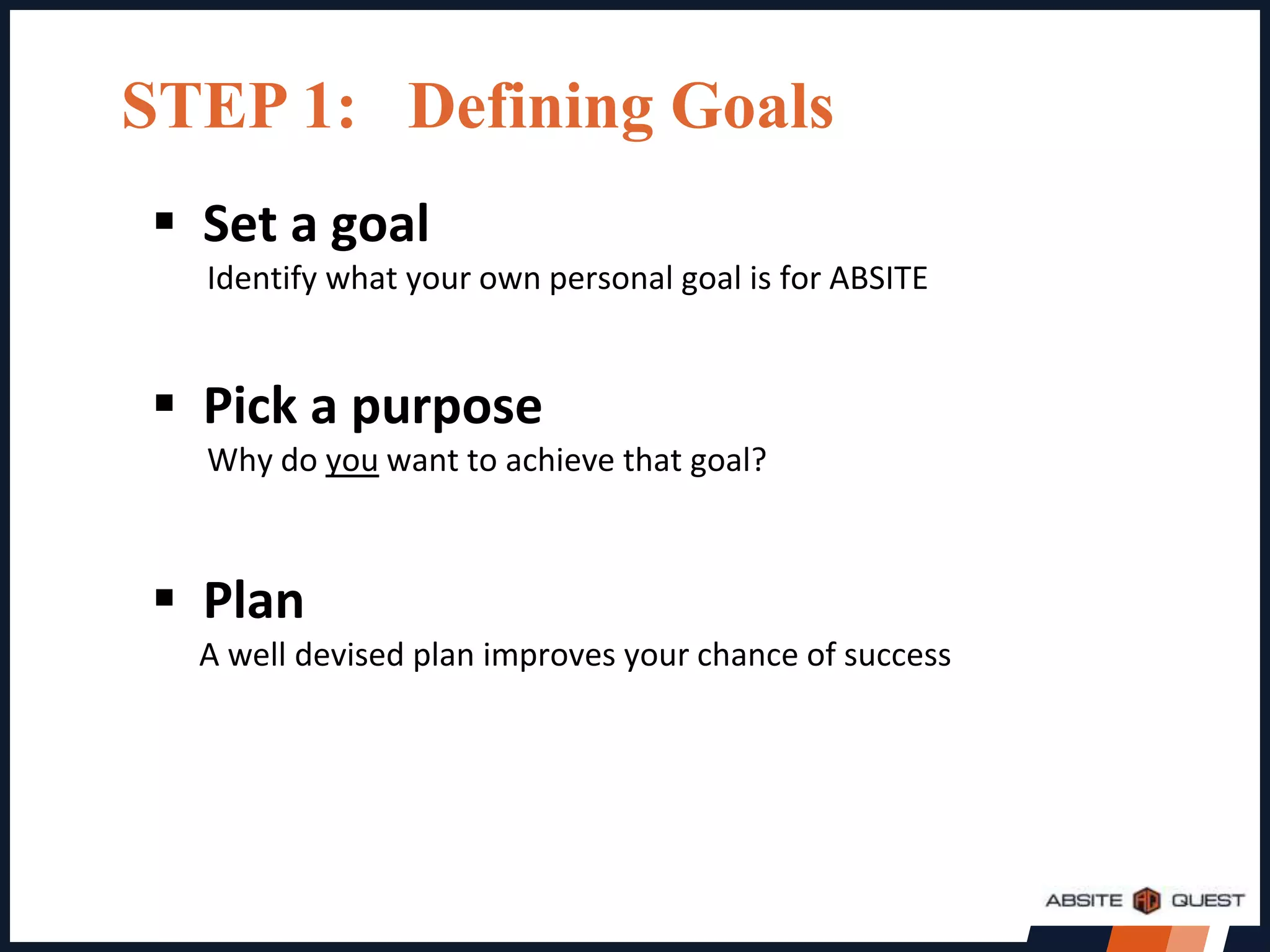 Secrets to ABSITE Studying & Success - ABSITE Quest | PPTX