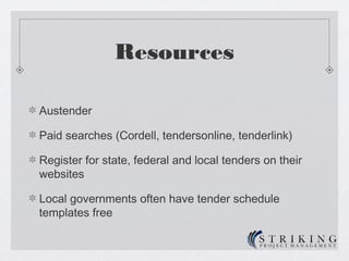 Secrets to wining tenders | PPT