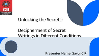 Secret Writing PPT Decipherment of Secret Writing .pptx