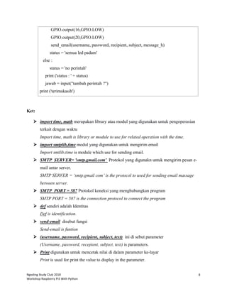 Module Workshop NSC "Raspberry pi3 with Python" - Sanusi & Sasmitoh RR | PDF