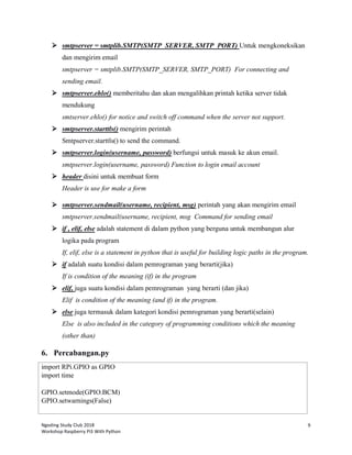Module Workshop NSC "Raspberry pi3 with Python" - Sanusi & Sasmitoh RR | PDF