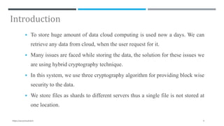 SECRY - Secure file storage on cloud using hybrid cryptography | PPTX