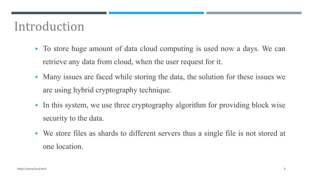 Secry Secure File Storage On Cloud Using Hybrid Cryptography Ppt