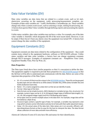 Secs gem data items | PDF | Databases | Computer Software and Applications