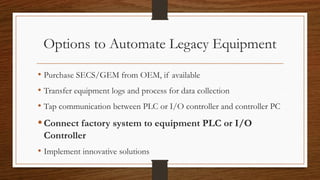 Secsgem for legacy semiconductor equipment | PDF