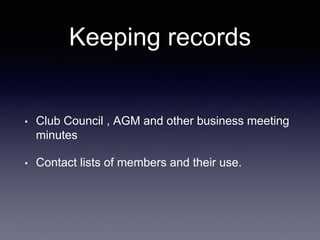 Training for Club Secretaries | PPTX