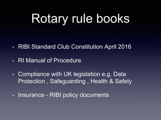 Training for Club Secretaries | PPTX