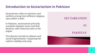 Sectarianism-in-pakistan, history's of Pakistan | PPT