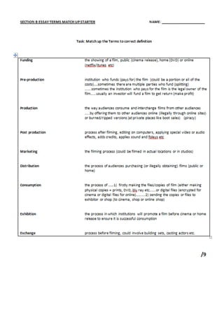 Sect b key terms match up | PDF