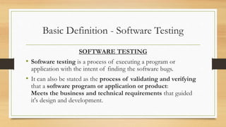 Introduction to software testing | PPTX