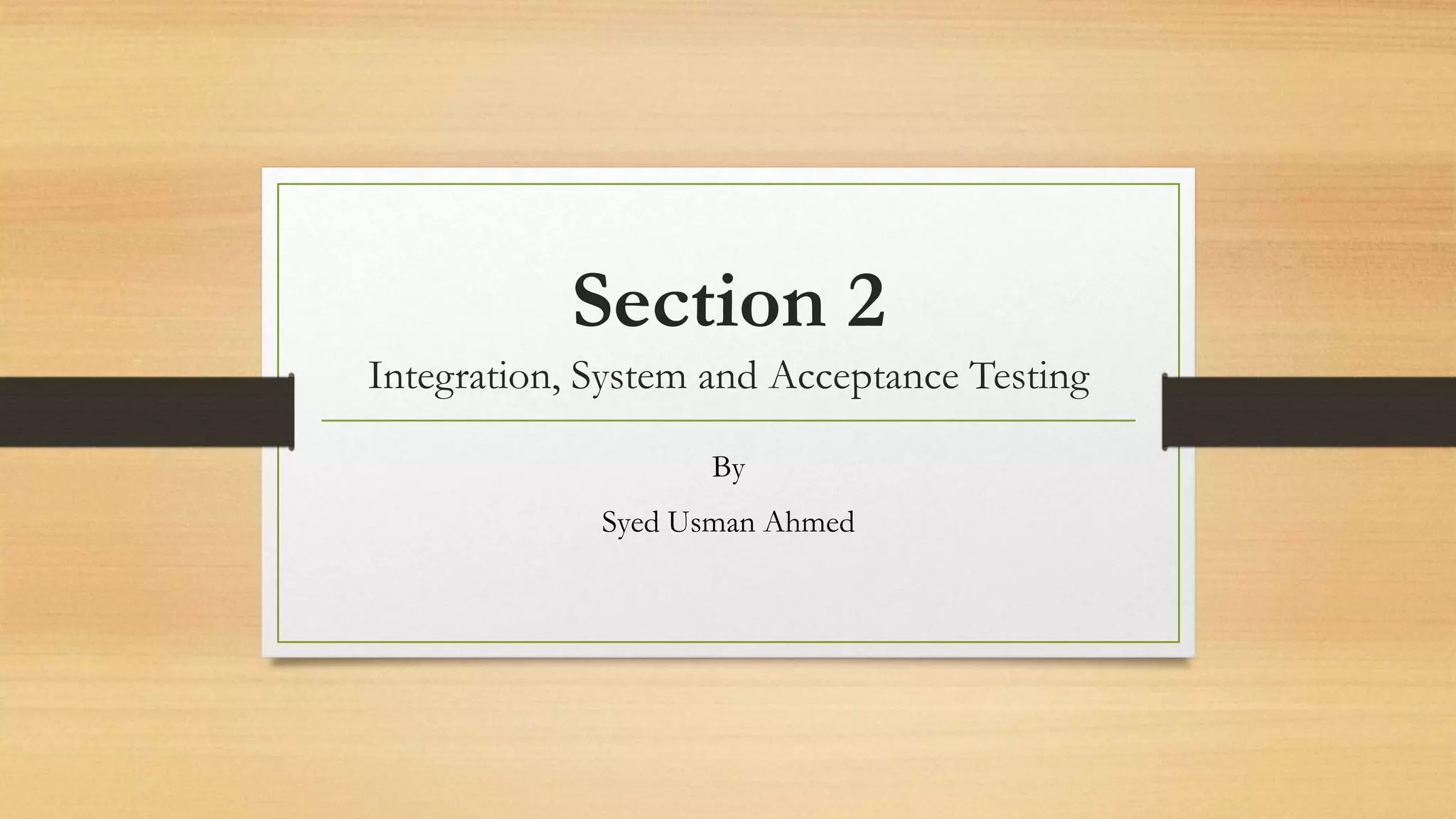 Integration System Acceptance Test Pptx Operating Systems Computer Software And Applications