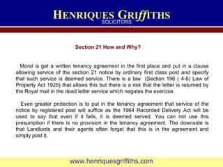 Section 21 - How and Why? | PPT | Real Estate Renting and Leasing ...
