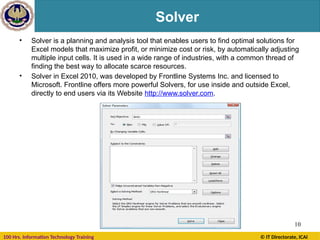 Basics of Microsoft excel 2010-Chapter-4 | PPT