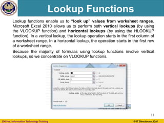 Basics of Microsoft excel 2010-Chapter-4 | PPT