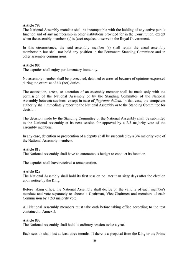 Constitution of the Kingdom of Cambodia (1993) and subsequent ...