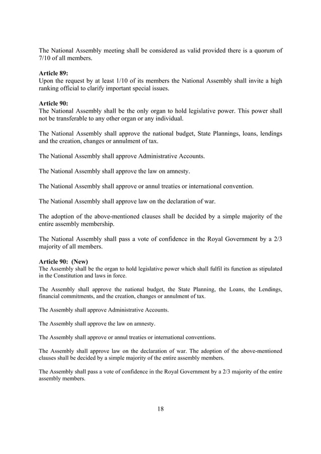 Constitution of the Kingdom of Cambodia (1993) and subsequent ...