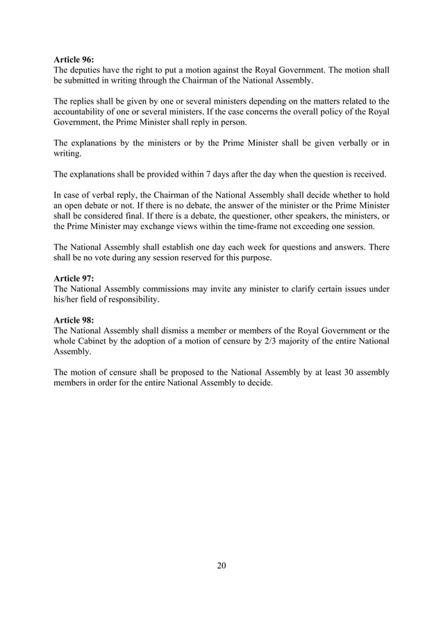 Constitution of the Kingdom of Cambodia (1993) and subsequent ...