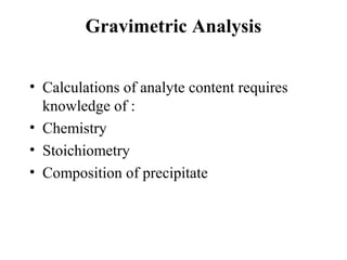 Section 09 gravimetric analysis and precipitation titrations | PPT