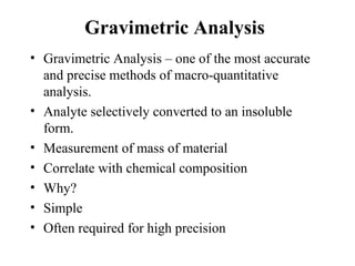 Section 09 gravimetric analysis and precipitation titrations | PPT