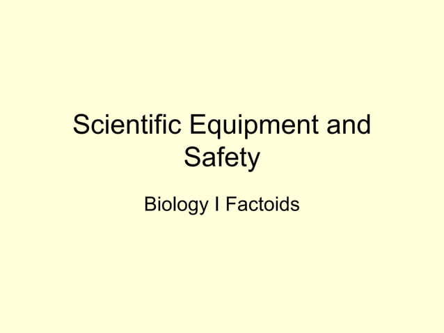 Section 1 - Tools of Science and Lab Safety | PPT