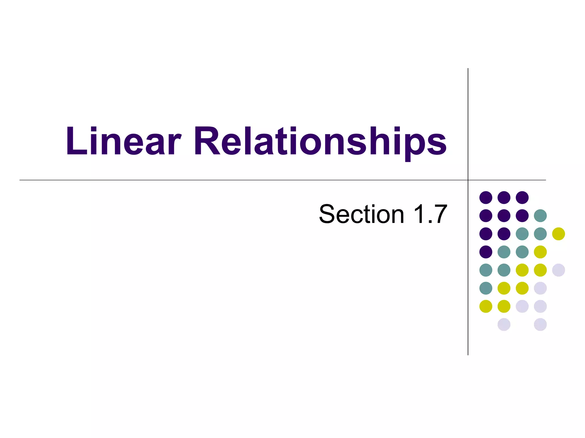 FRCC MAT050 Linear Relationships (Sect 1.7) | PPT