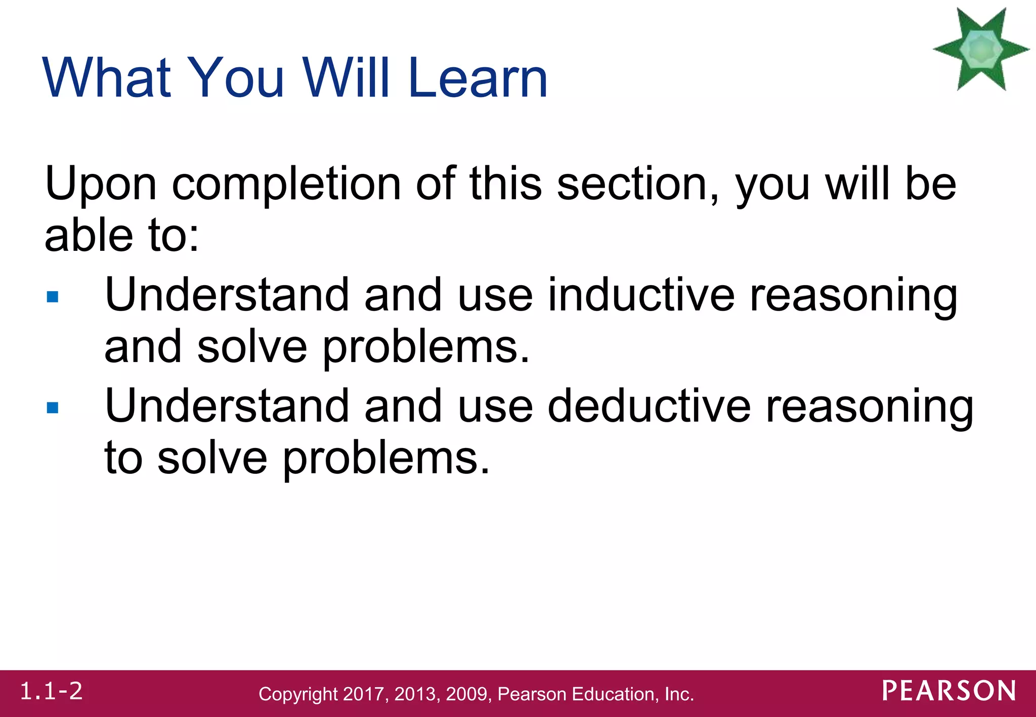 Section 1.1 inductive & deductive reasoning | PPTX