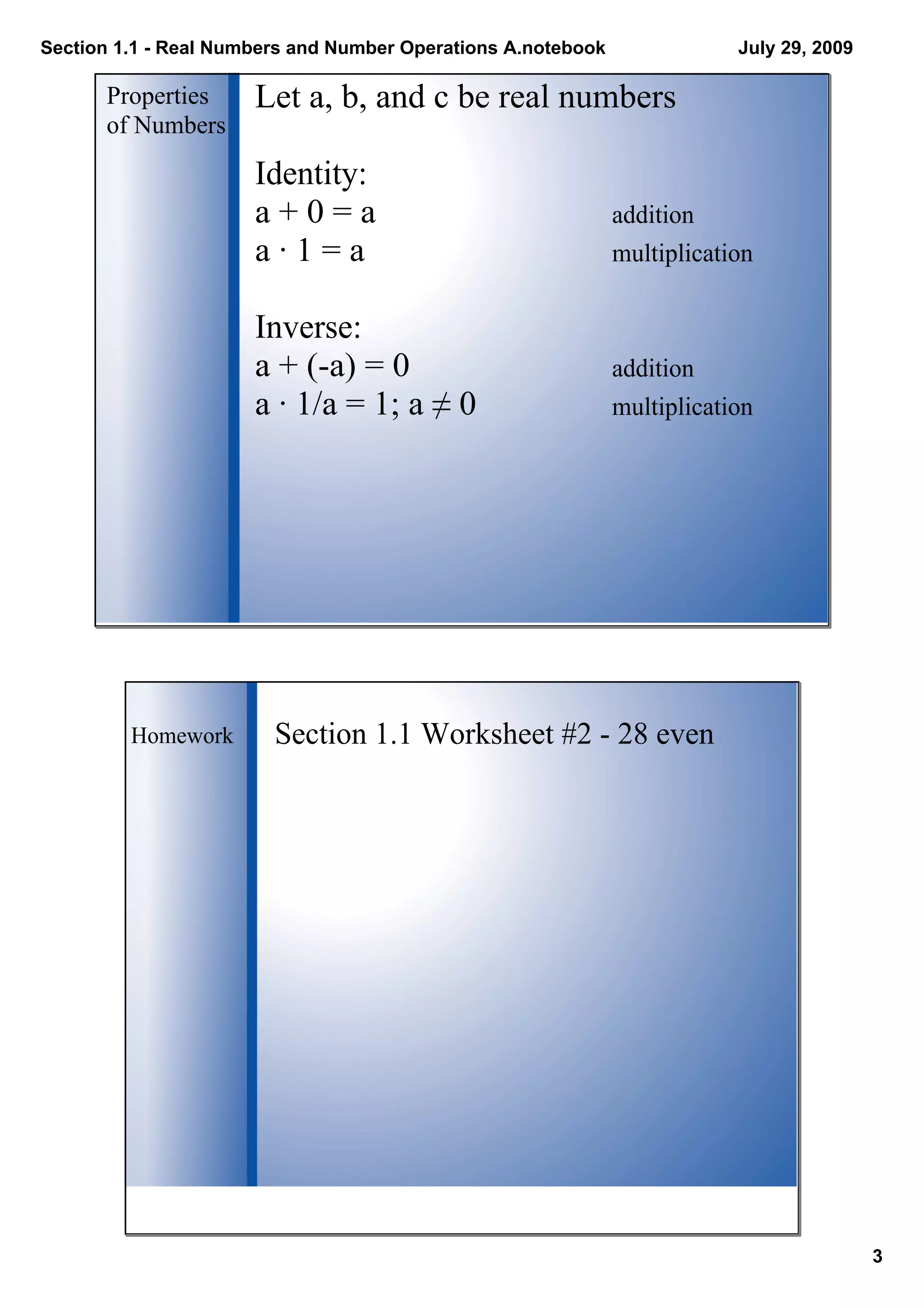 Section 1.1 Real Numbers And Number Operations A | PDF