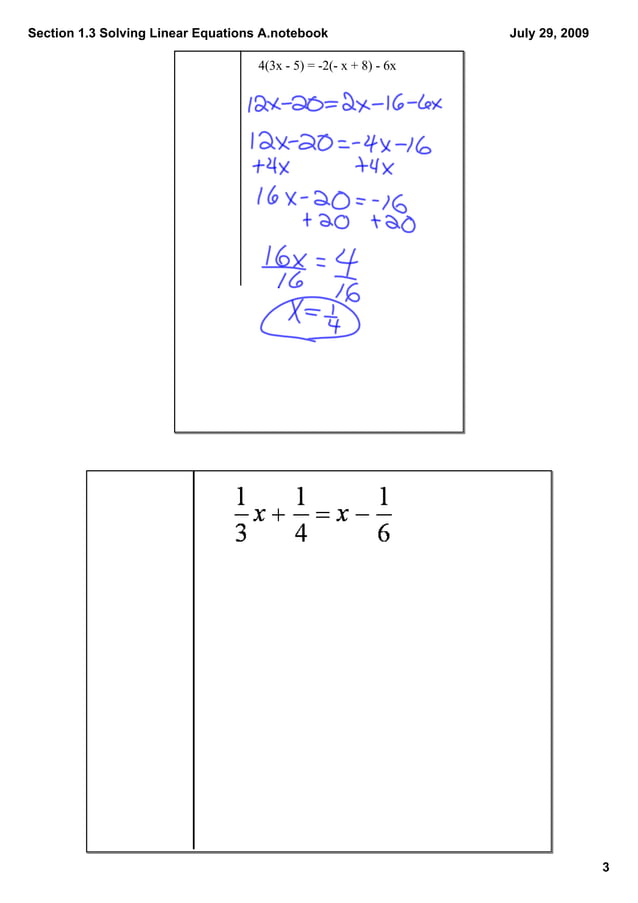 Section 1 3 Solving Linear Equations A Pdf Physics Science