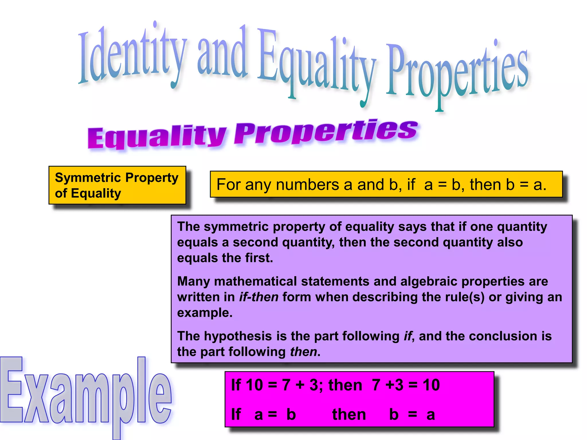 Section 1.4 identity and equality properties (algebra) | PPTX