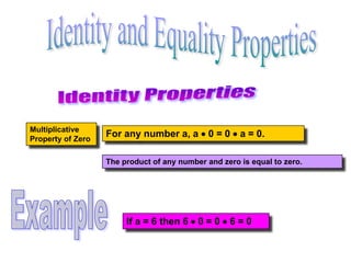 Section 1.4 identity and equality properties (algebra) | PPTX