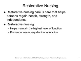 Section 1 assisting with rehabilitation and restorative nursing care ...