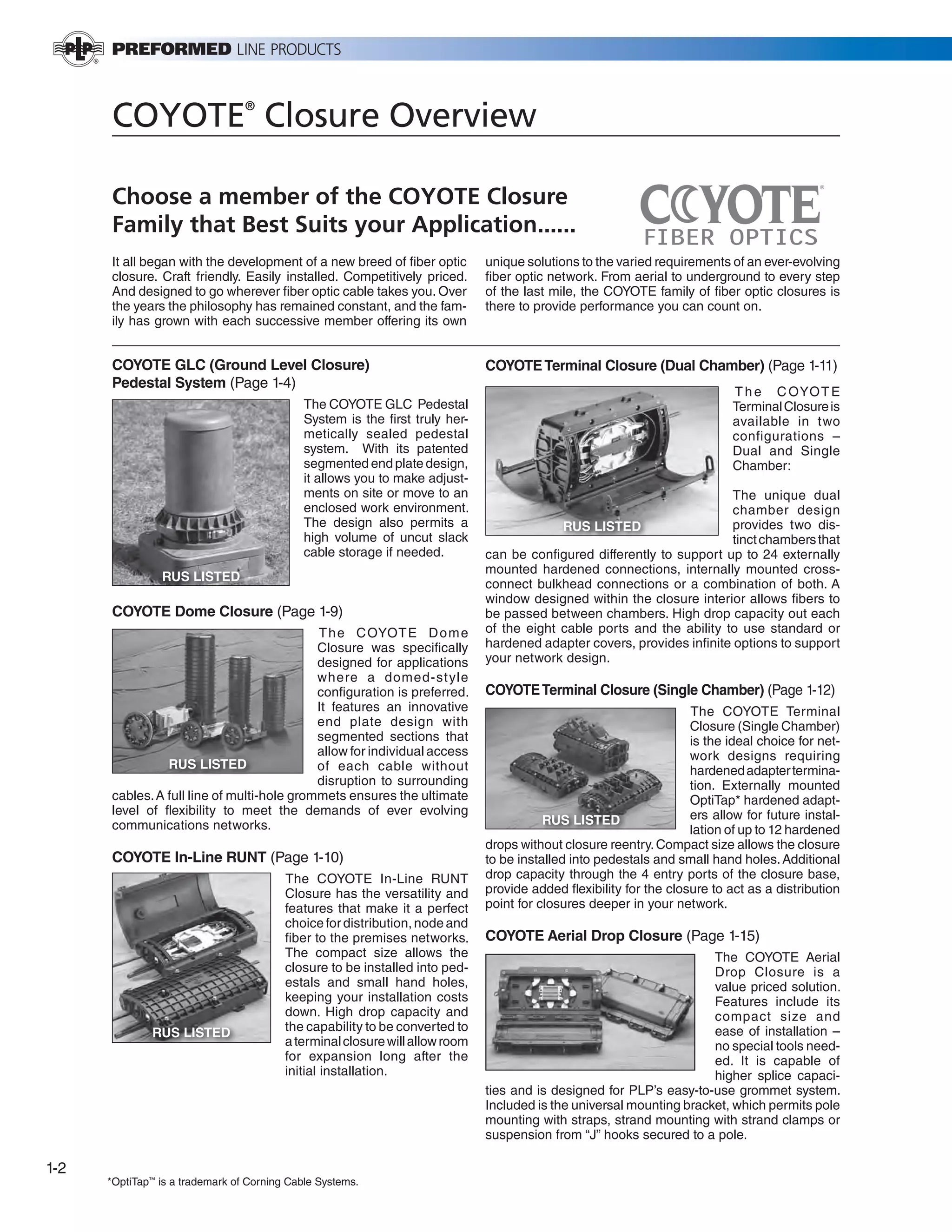 Section 1 - COYOTE Closure Series | PDF