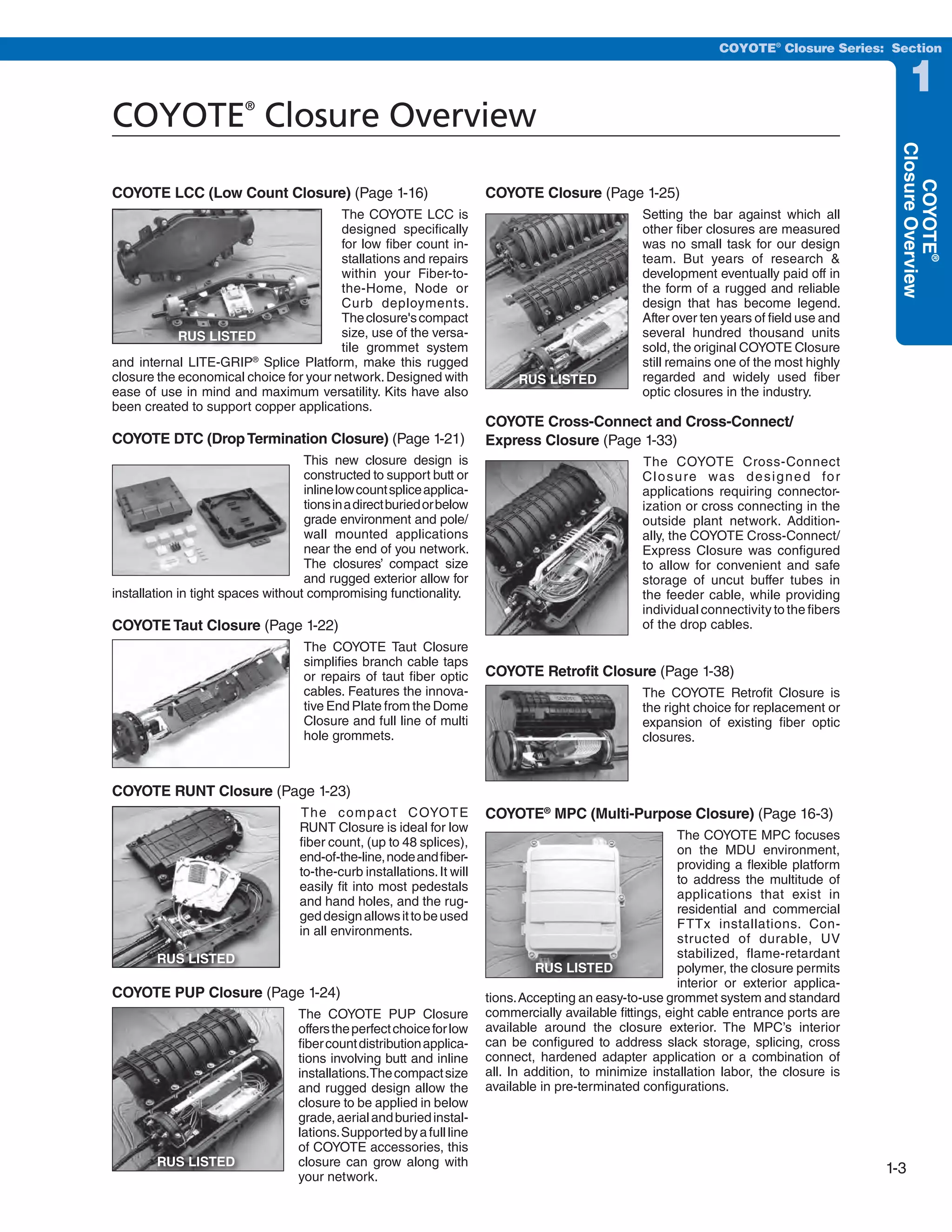 Section 1 - COYOTE Closure Series | PDF