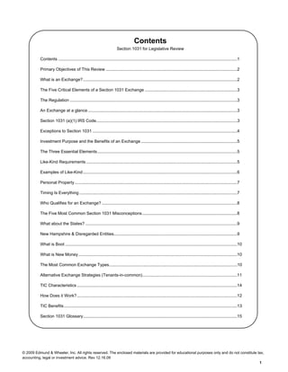 Section 1031 For Legistlative Review 12.16.09 | Business Accounting ...