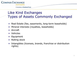 Section 1031 Like Kind Exchange Guidance | PPT