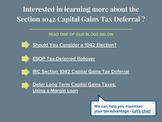 Section 1042 Capital Gains Tax Deferral | PDF