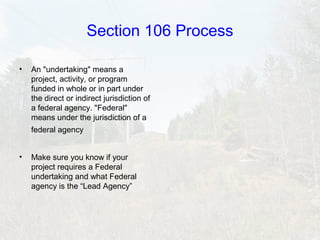 Section 106 Considerations for Electric Infrastructure Projects | PPT ...